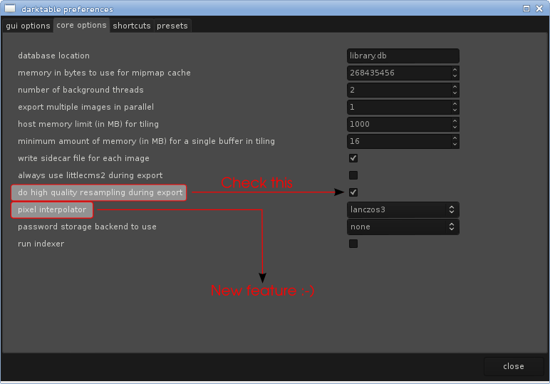 How to export darktable - bjiop